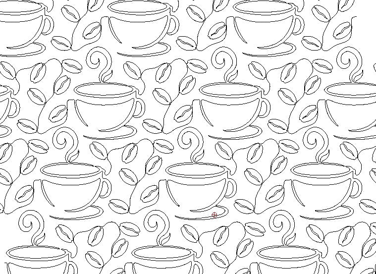 Coffee, Digital quilting pattern, design, pantograph. – QUILTOFF